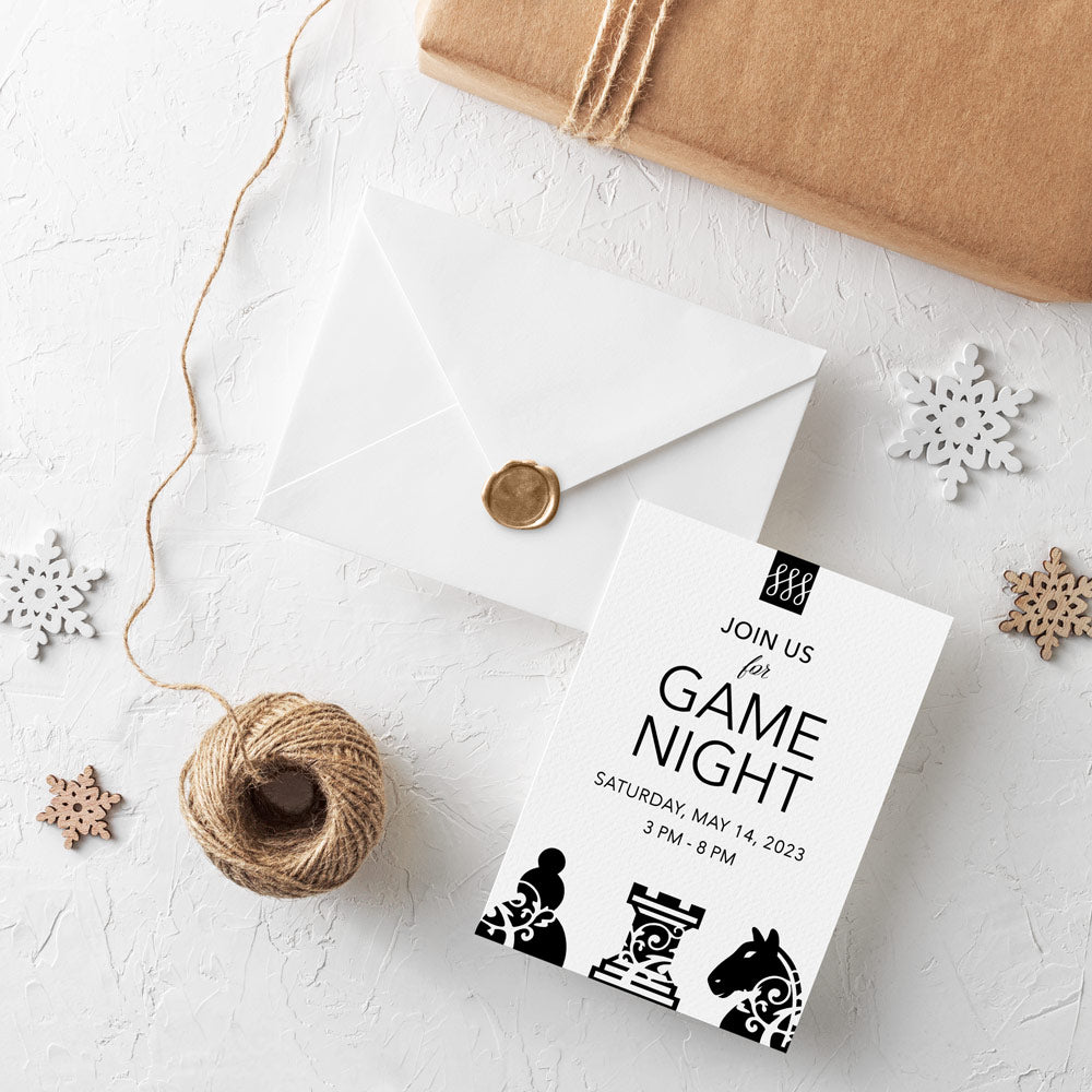 Game Night Invitation Postcard Editable Download - Clay House Designs