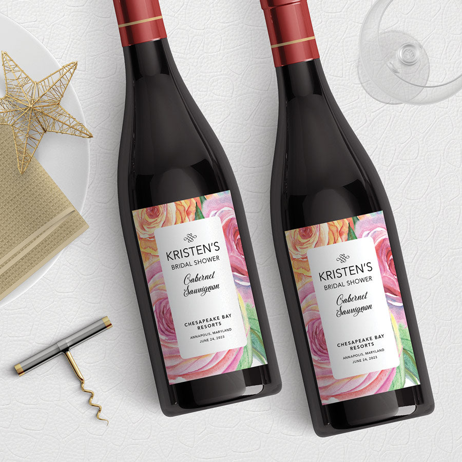 Wild Rose Wine Label Template Download - Clay House Designs